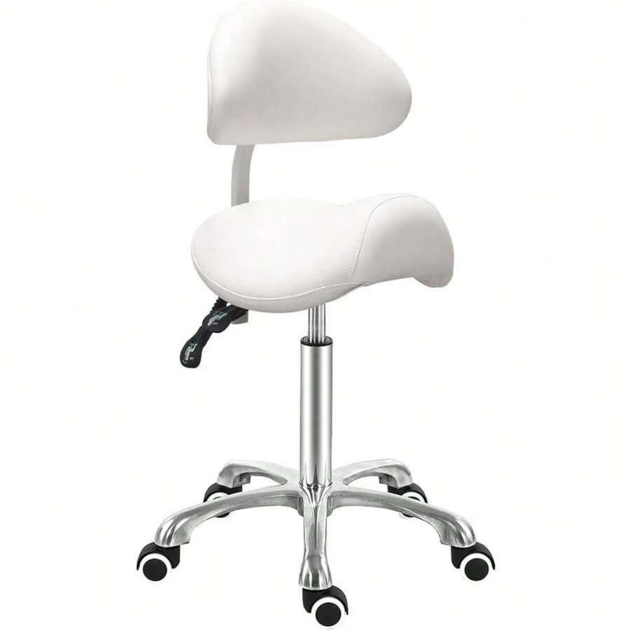 Stool Chair With Back Ergonomic Rolling Esthetician Seat For Salon ...