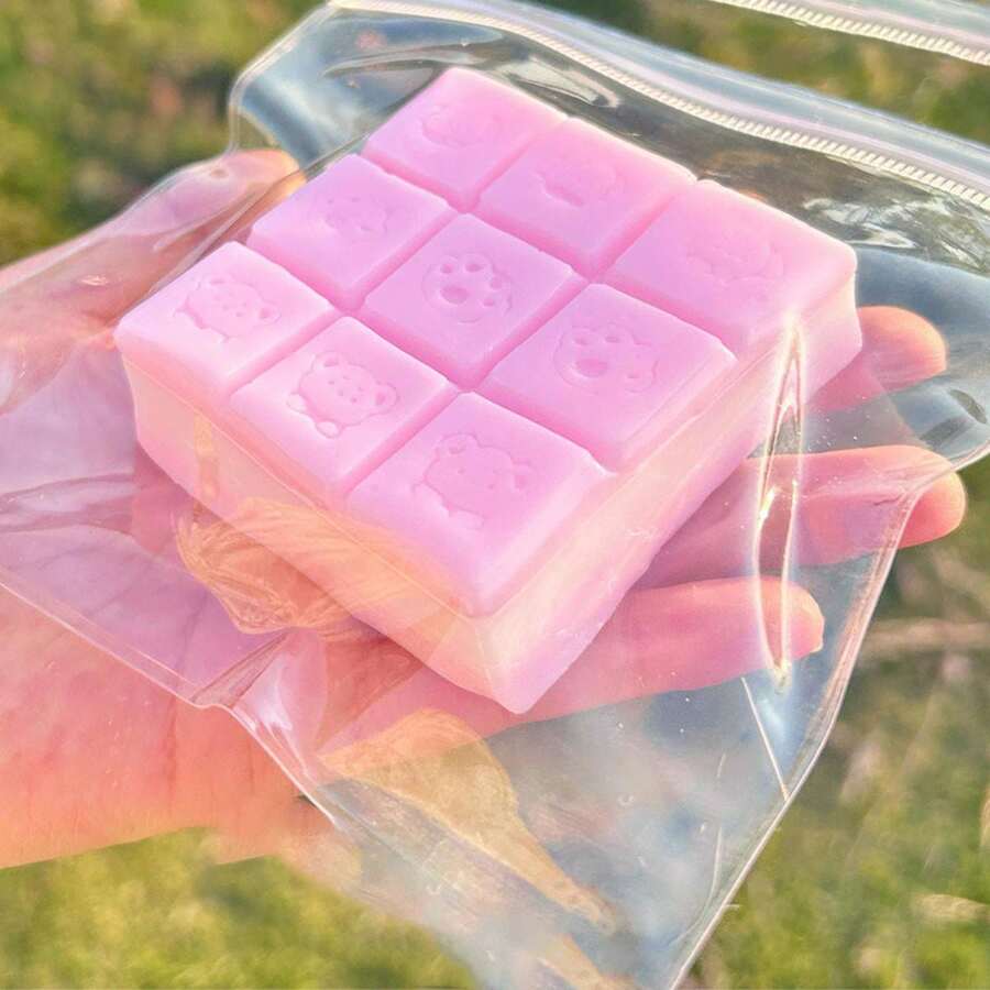 1pc Realistic Soft Squeezy Fidget Toy 9 Grid Soft Teddy Bear Imprint Stress Relief Squeeze Toy