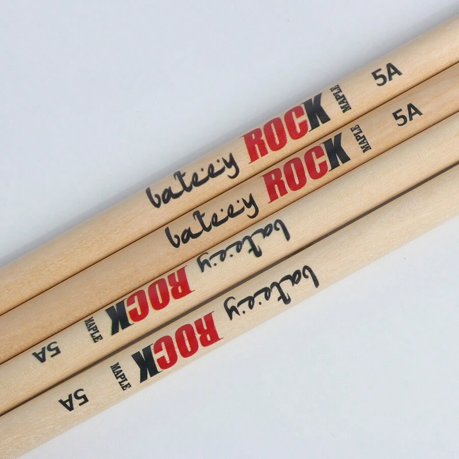 1 Pair Of Maple Wood 5A Rock Drumsticks, Specialized Drum Mallets For ...