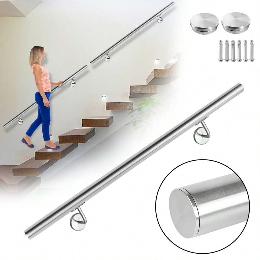 YARDIN Railing Stainless Steel 60 -200cm Wall Handrail Stainless Steel ...