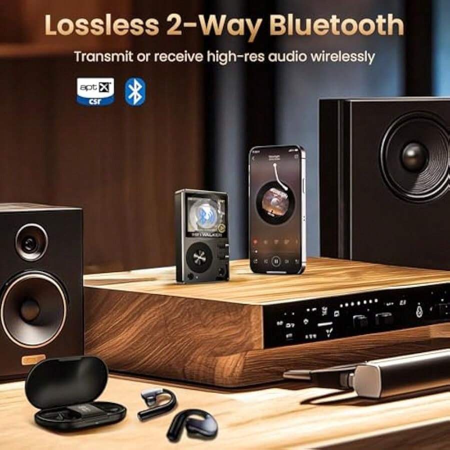 Hi-Res Audio DAP MP3 Player Bluetooth Lossless FLAC DSD DAC Line Out 64GB Expandable Storage for ...