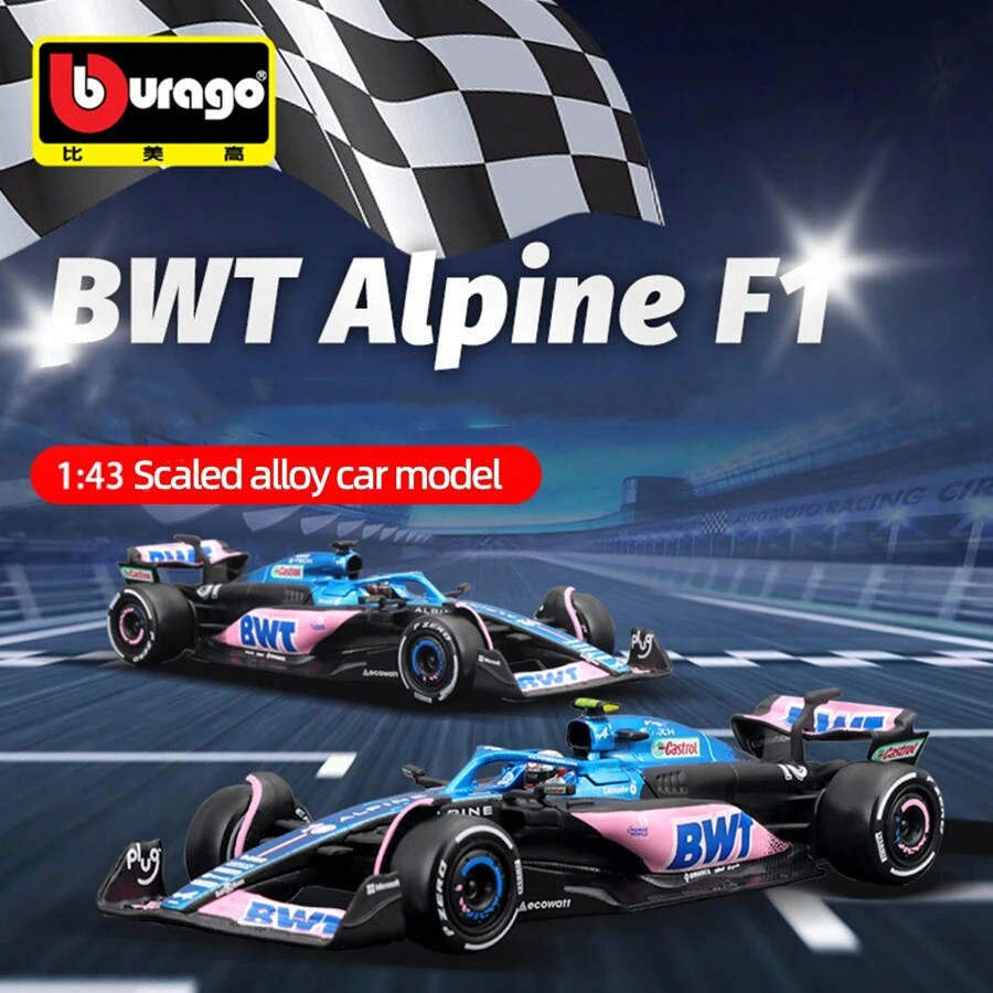 Burago 1:43 Alpine F1 Car Model BWT Alpine Simulation Alloy Car Model ...