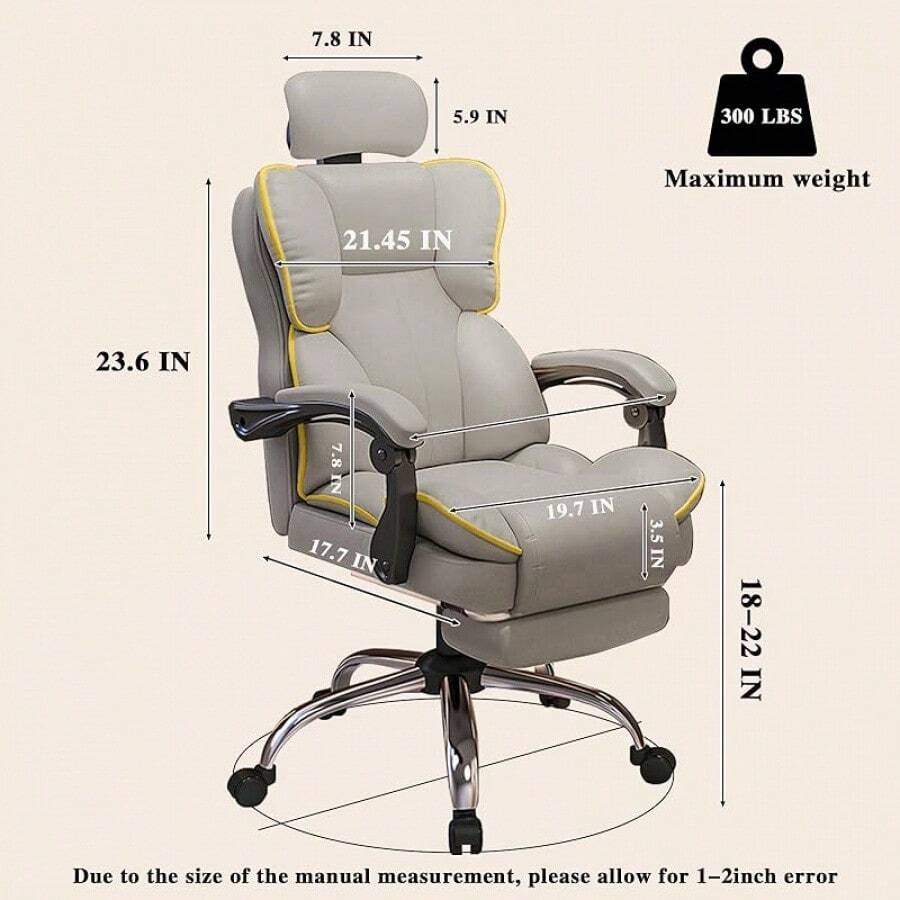 Executive Managerial Chairs High Back Ergonomic Office Chair Grey ...