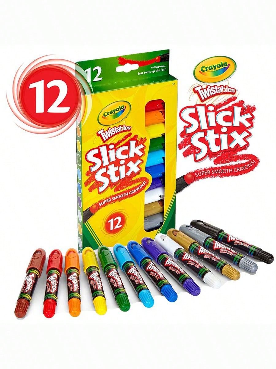 Crayola 12-Color Twistable Silky Crayons, Colored Crayon Painting Set ...