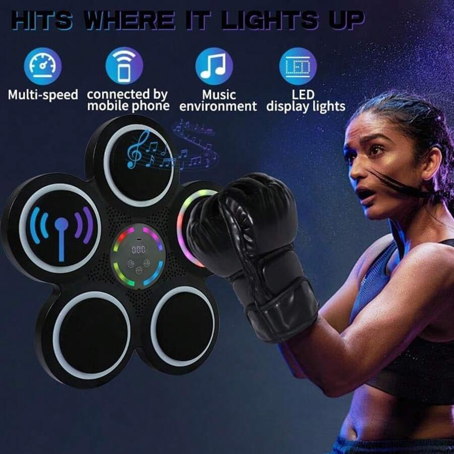 2025 New Model Music Punching Machine Wall Mounted With Premium Gloves ...