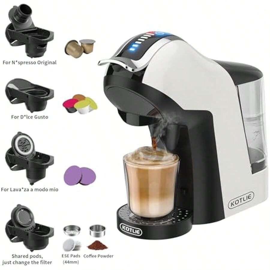 5in1 Multicapsule Espresso Coffee Machine For LOR MIO Capsules Coffee ...