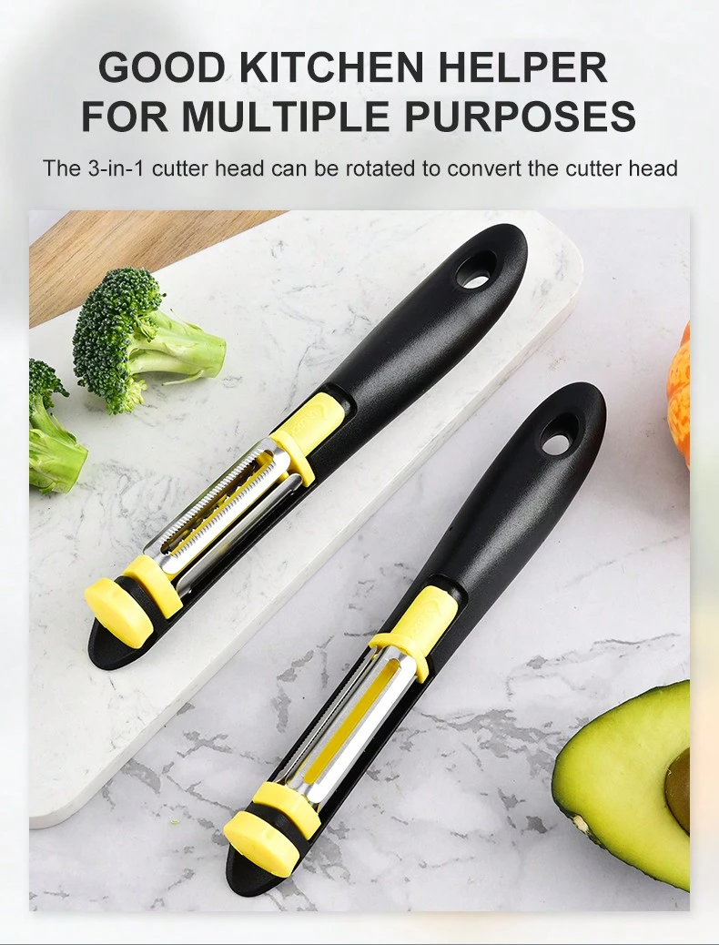 3-In-1 Stainless Steel Peeler, Multi-Function Kitchen Fruit Vegetable ...