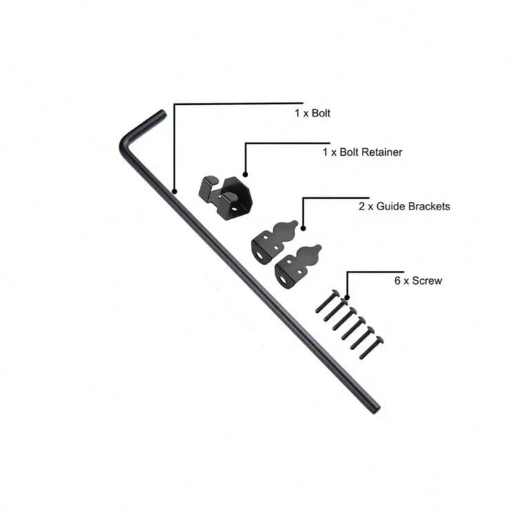 17-Inch (Approx. 43cm) Wrought Iron Heavy Duty Gate Hook Bolt For Metal ...