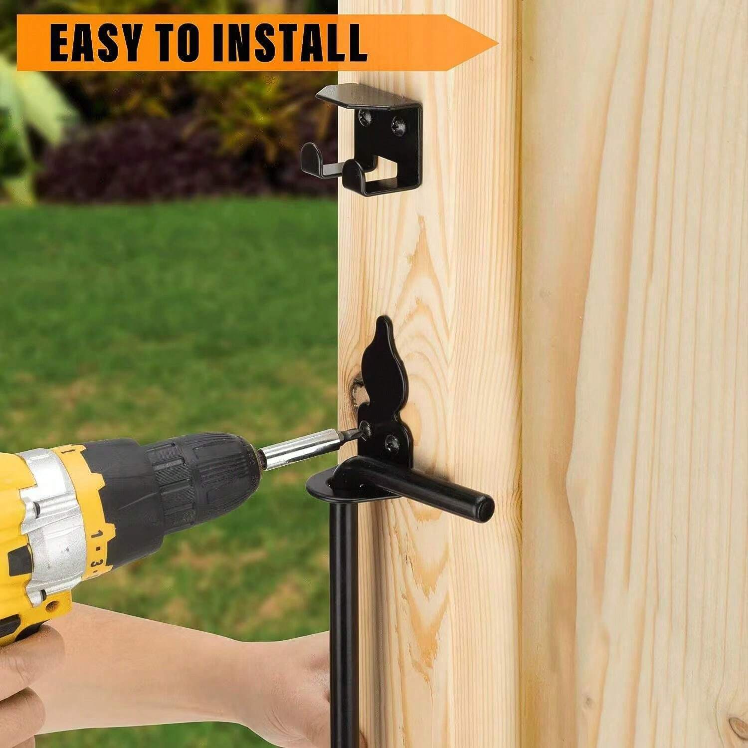 17-Inch (Approx. 43cm) Wrought Iron Heavy Duty Gate Hook Bolt For Metal ...