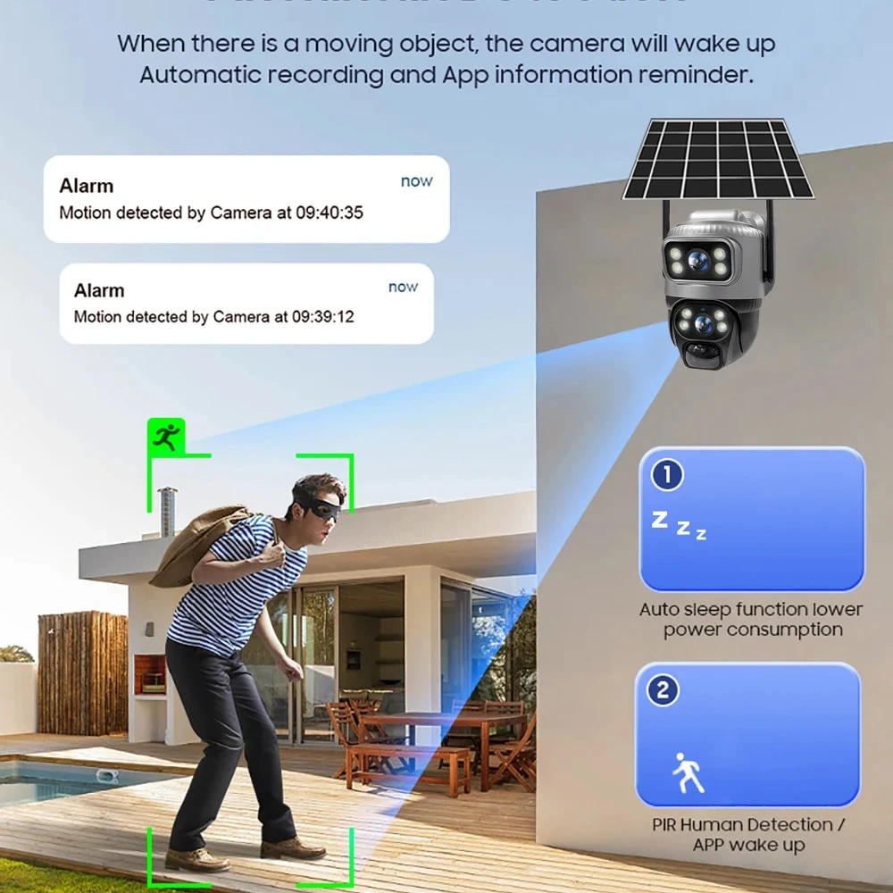 1 PC 8MP 1080P, 2.4GWIFI Outdoor Indoor Security Smart Home Wireless ...