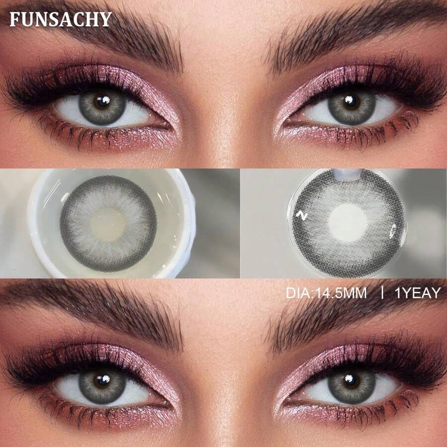 FUNSACHY Natural Soft Contact Lenses 14.5mm Gray Contact Lenses Soft ...