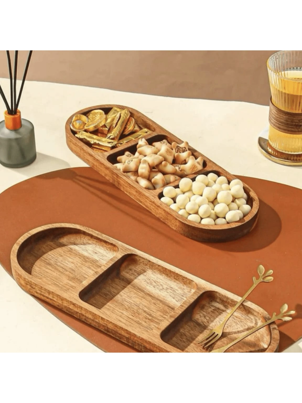 1 Piece Acacia Wooden Tray For Food, Snacks, Drinks, Sushi, Steak ...