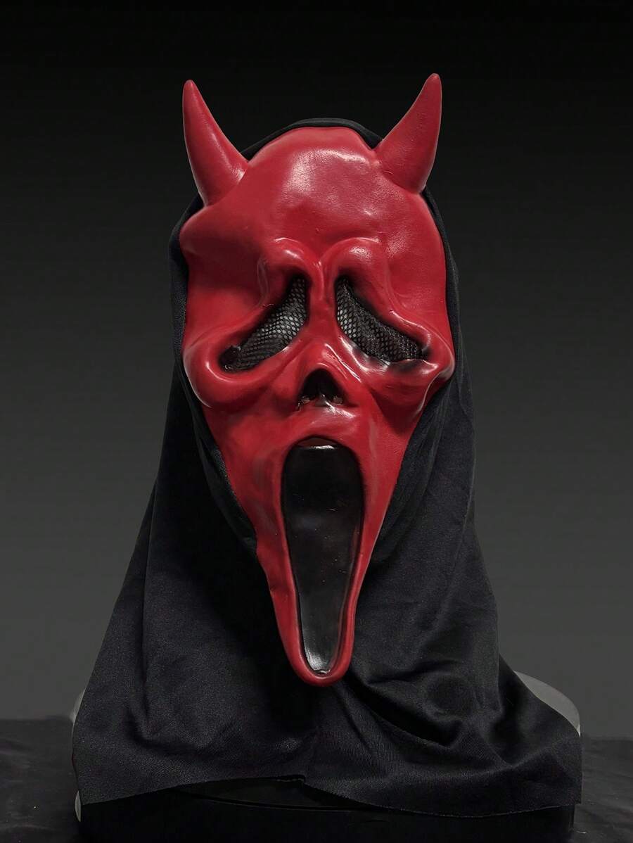 1pc Natural Latex Horror Skull Mask, Full Head Horror Mask For Party ...