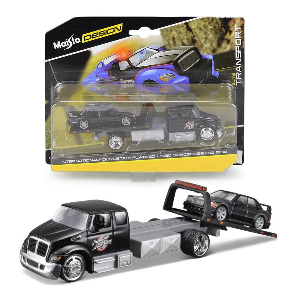 Maisto1:64 Mercedes Benz 190E Toy Car Modified Car Transporter Set ...