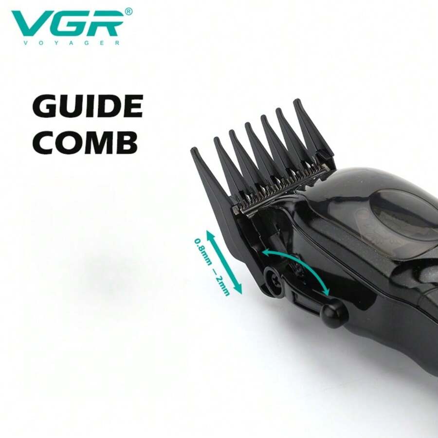 VGR VGR Hair Clipper Adjustable 9000 RPM Hair Clipper Rechargeable Freely Adjust The Length Hair ...