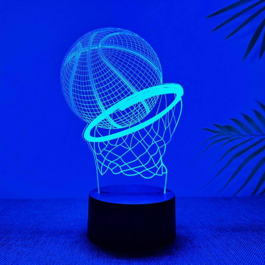 1pc Personalized 3D Illusion Basketball Hoop Lamp, Decorative Night ...