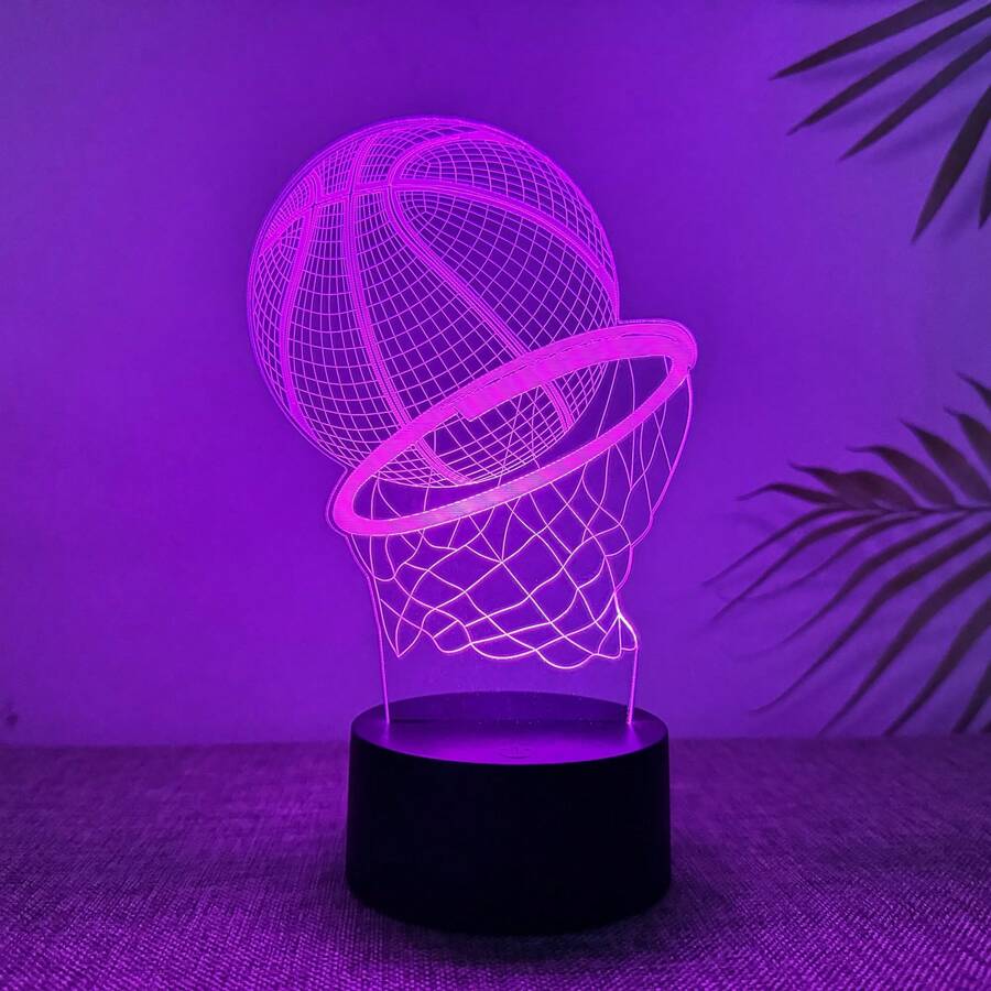 1pc Personalized 3D Illusion Basketball Hoop Lamp, Decorative Night ...