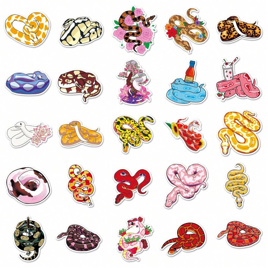 50PCS Snake Stickers Reptile Stickers Snake Party Favors Snake Birthday ...