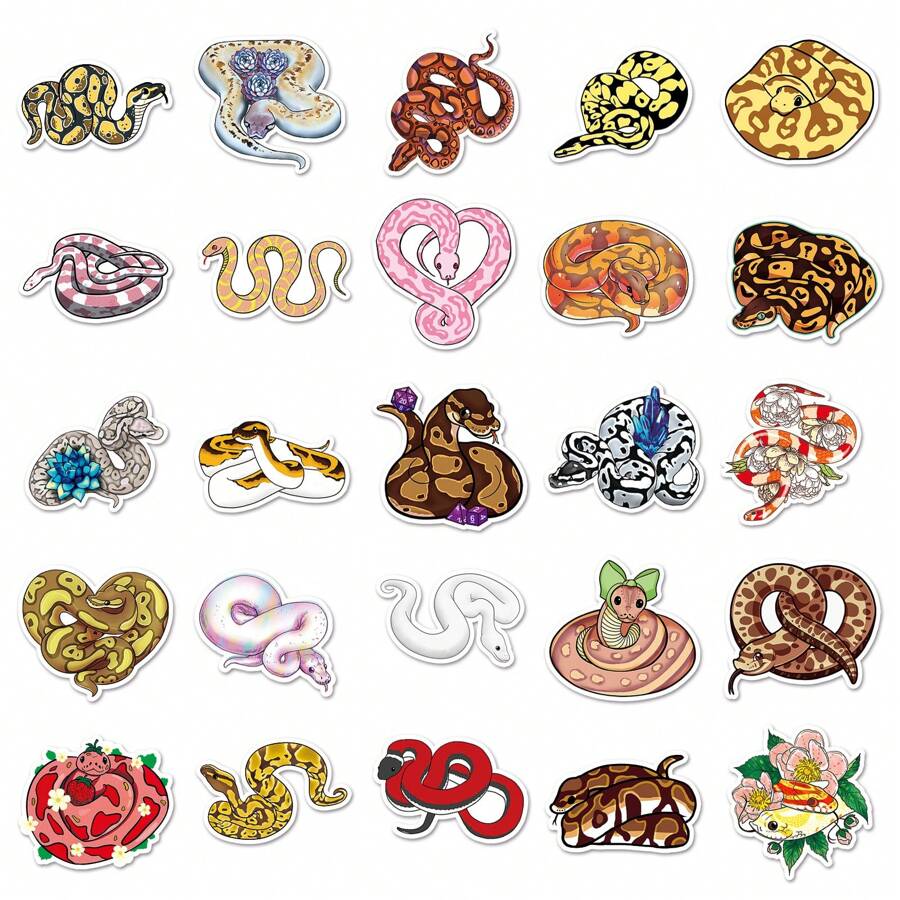 50PCS Snake Stickers Reptile Stickers Snake Party Favors Snake Birthday ...
