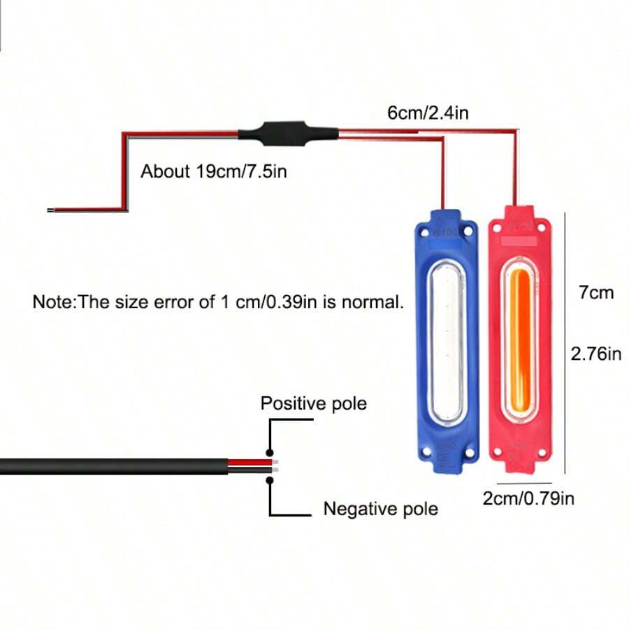 1pc Warning Light COB Flash Module Red And Blue Or White And Blue Flash ...