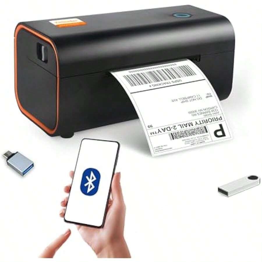 Thermal Shipping Label Printer 4x6 Bluetooth USB Compatible Royal Mail ...