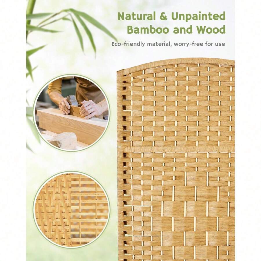 6ft. Tall Extra Wide Folding Privacy Screens With Diamond Double-Weave ...