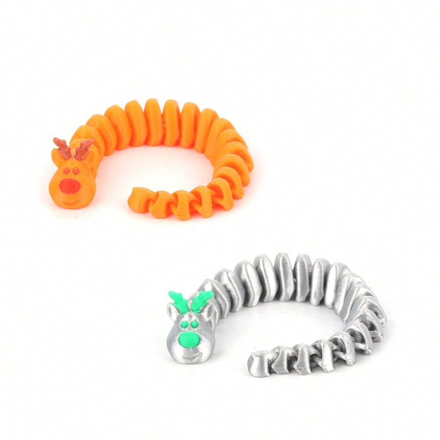 Mini Deer & Snake Joint Posable Figures, Cute Small Snake Model With ...