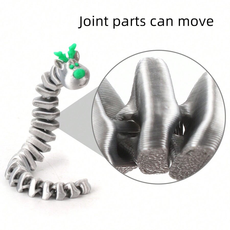 Mini Deer & Snake Joint Posable Figures, Cute Small Snake Model With ...