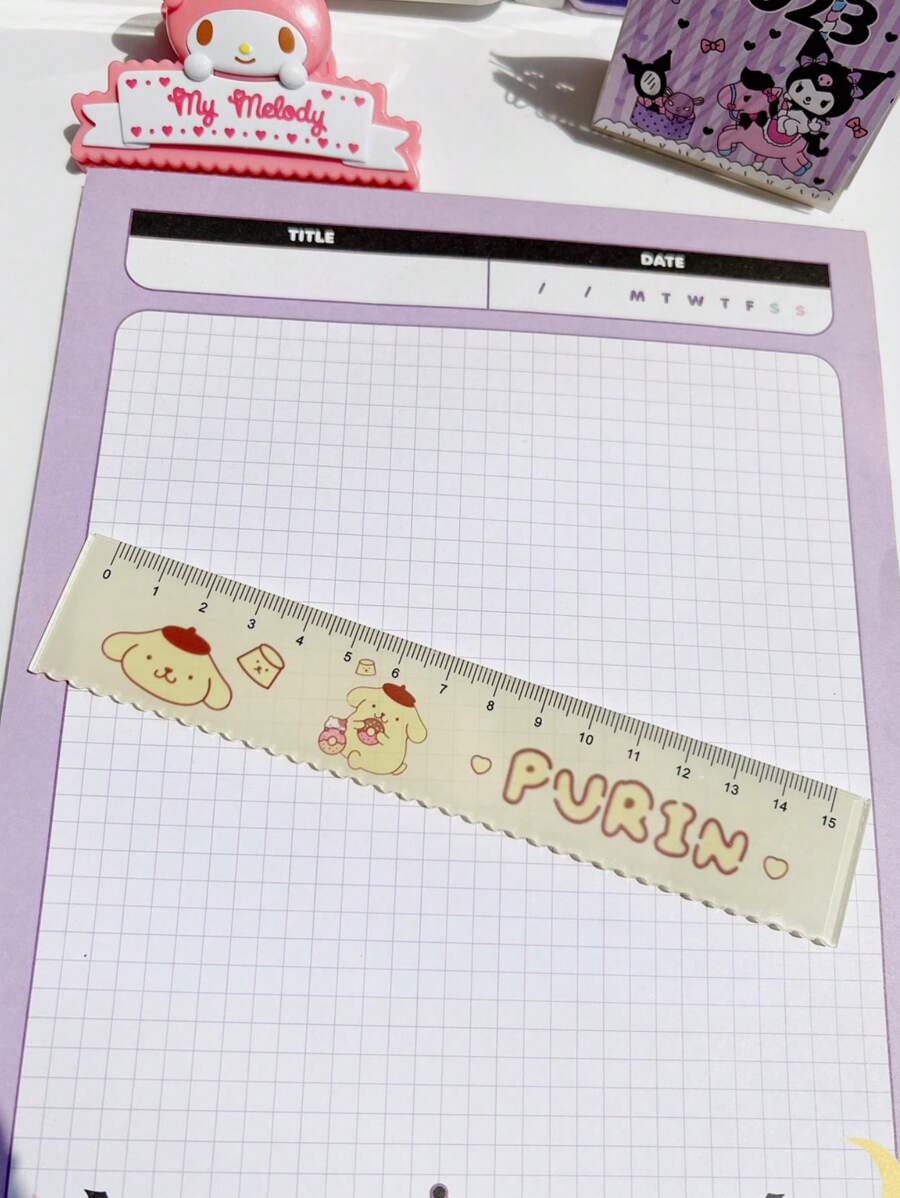 Sanrio Sanrio Kurome Stationery Ruler With Wavy Lines For Primary And ...