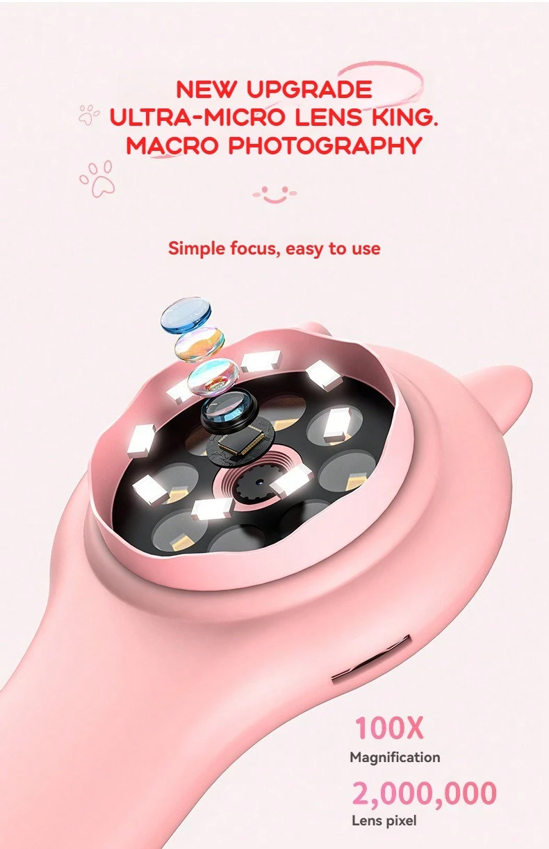 200X Portable Digital Mini Microscope, Portable Handheld Magnifier ...