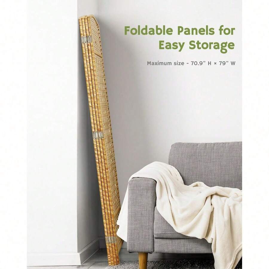 6ft. Tall Extra Wide Folding Privacy Screens With Diamond Double-Weave ...