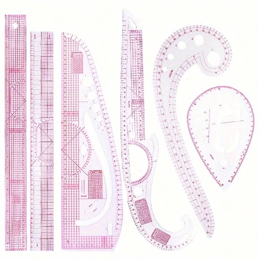 6pcs Curved Sewing Ruler Set Pattern Ruler Multifunctional Drop Ruler ...