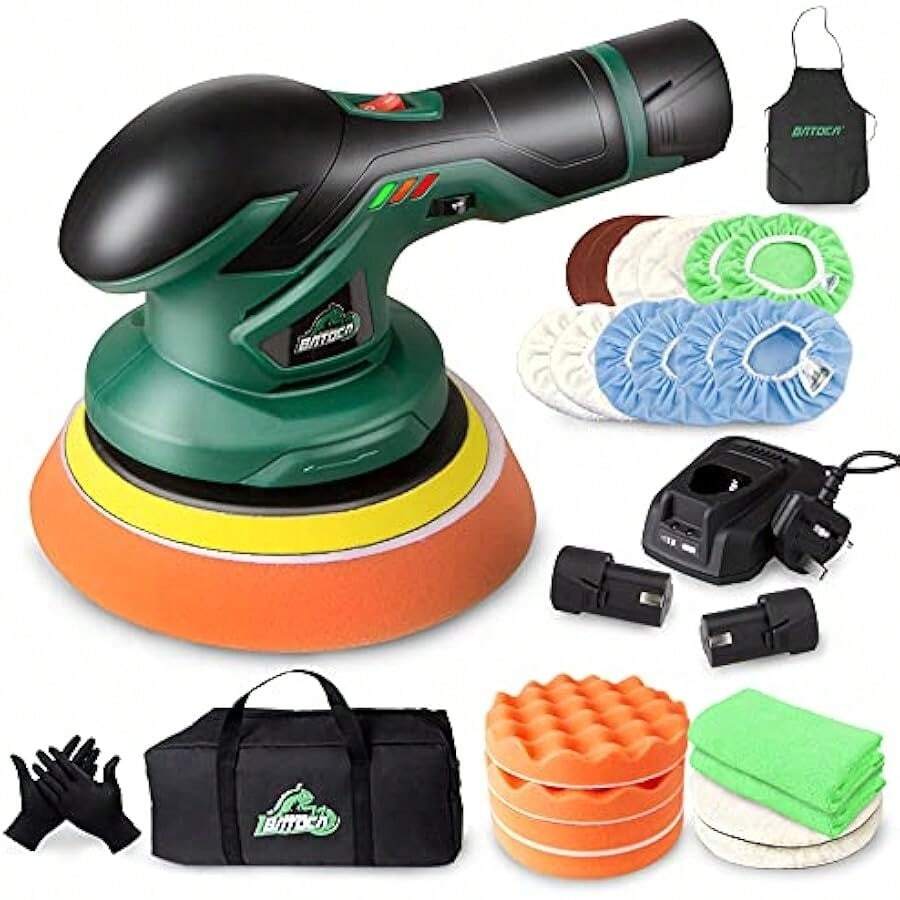 Cordless Car Buffer Polisher 12V Lithium Rechargeable Battery Brushless ...