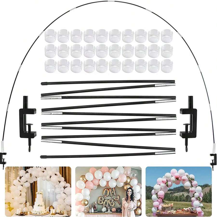AMIBOX 12Ft Adjustable Balloon Arch Stand Kit, Reusable Table Balloon ...