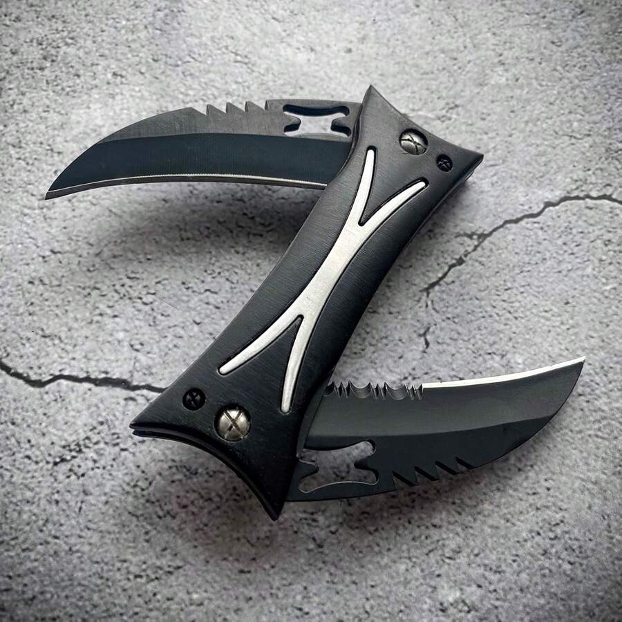 Tactical Folding Pocket Knife For Men, 8.7'' Double Blade Cool Folding ...