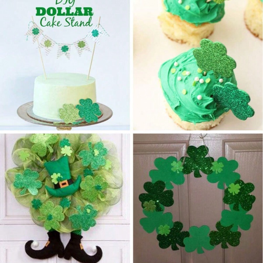 100pcs/Pack Four Leaf Clover Decor Foam Stickers, Self-Adhesive 5 ...