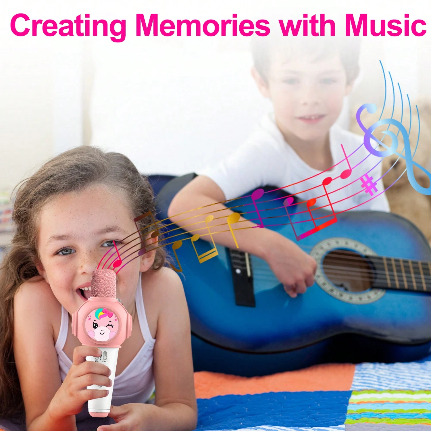Kids Karaoke Microphone Machine Toy, Bluetooth Microphone, Birthday ...