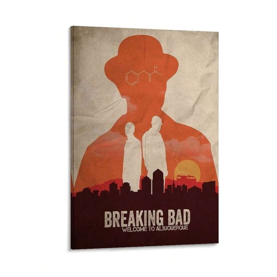 1 Piece Wooden Framed Canvas Painting, Action Movie Poster Breaking Bad ...