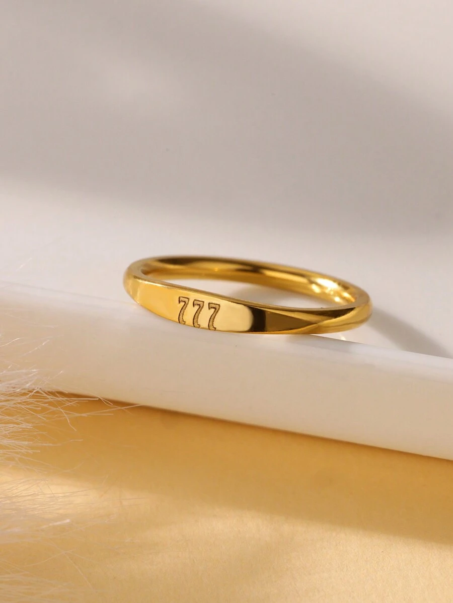 1pc Minimalist Angel Digit Ring, Women's, 316L Gold-Plated Stainless ...