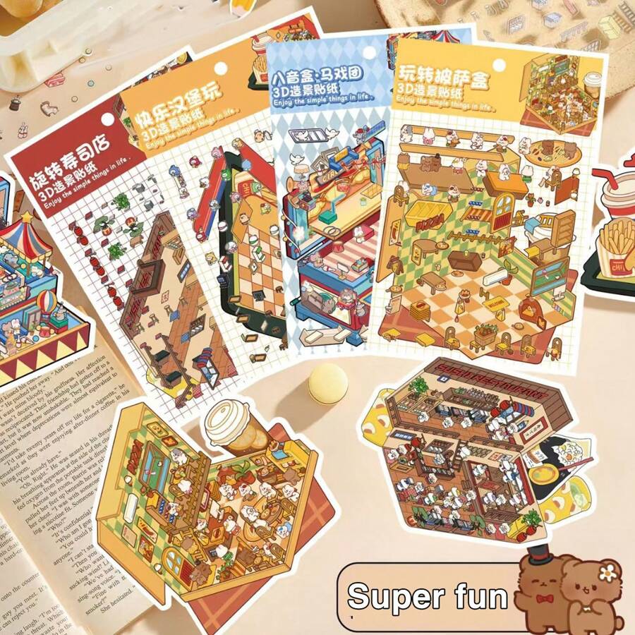 Mini Scene: No-Cut Landscaping, Scene Journal Stickers, 3D Layered Tiny ...