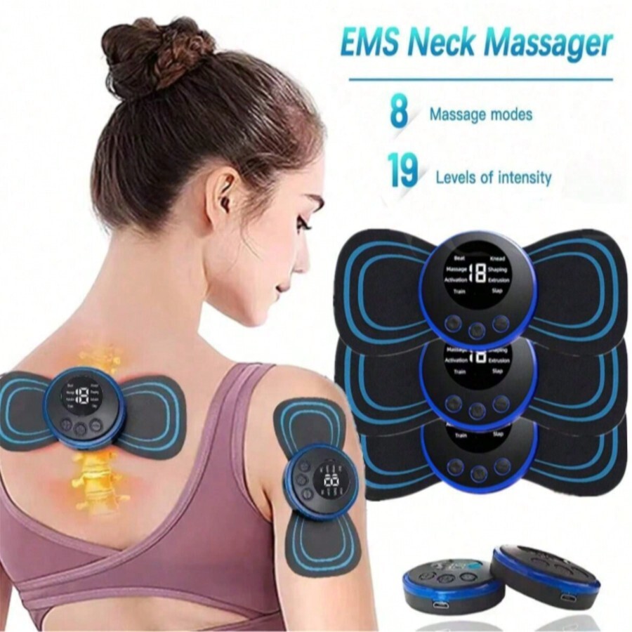 Masseur électrique à affichage LCD EMS pour le cou, le cou et le dos, avec 8 modes de ...