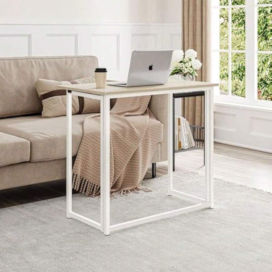 Compact Folding Computer Desk Hobby Craft Table Oak Home Office Study ...