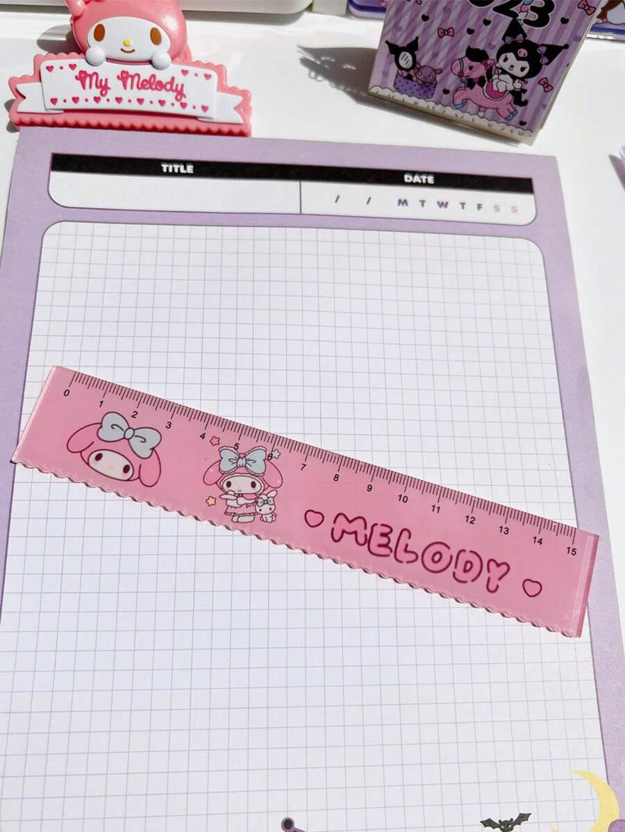 Sanrio Sanrio Kurome Stationery Ruler With Wavy Lines For Primary And ...