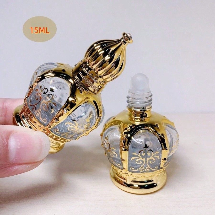 15ml Luxury Golden Refillable Bottle With Crown Pumpkin Shaped Cap ...