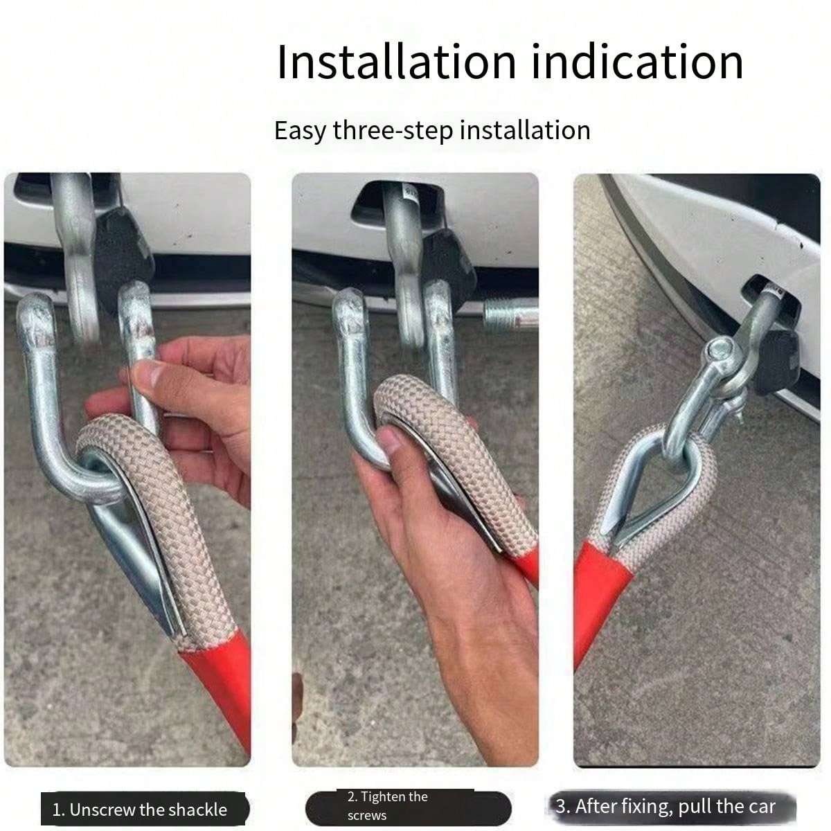 2/1pc Tow Rope Nylon Towing Strap Thickened Heavy Duty Tow Cable For ...