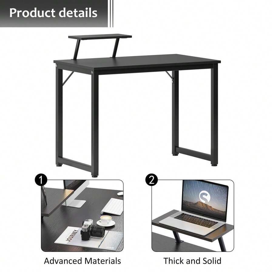 SogesHome Computertisch 100 cm Schreibtisch Arbeitstisch mit Speicherplatine Bürotisch für PC ...