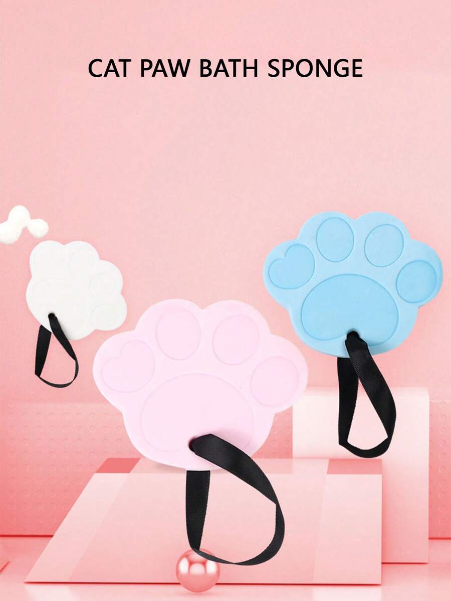 Cute Cat Paw Bath Sponge, Exfoliating Scrub Brush For Babies, Toddlers ...