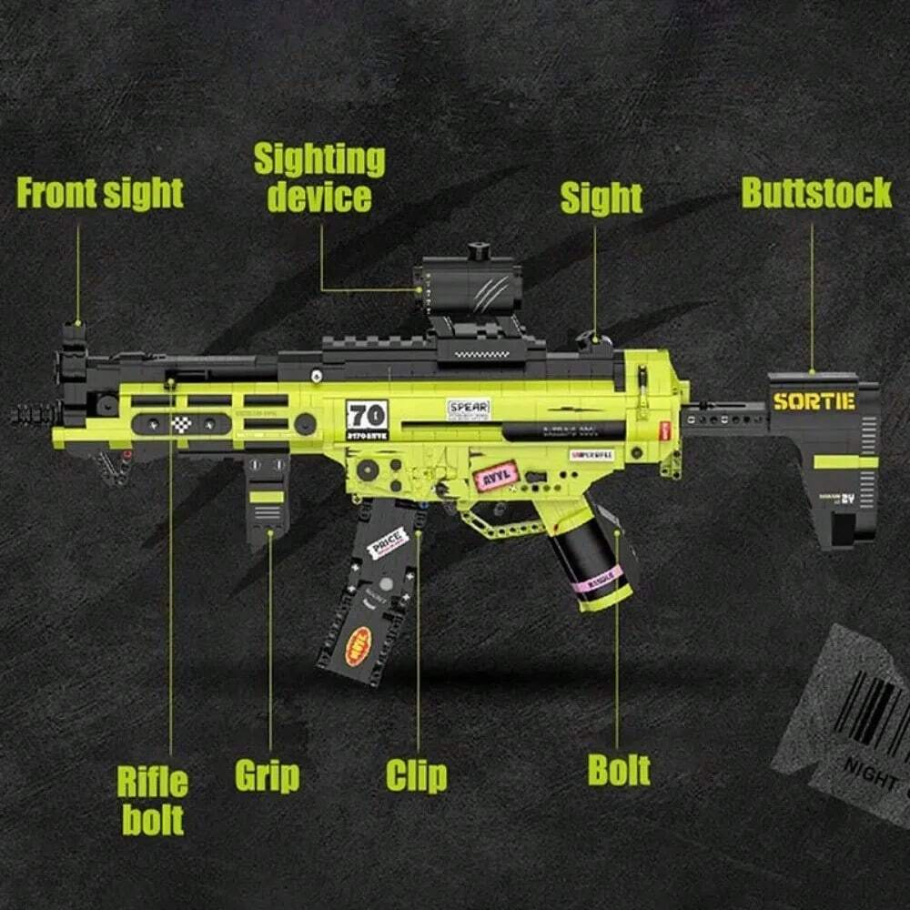Military Series MP5 KRISS Vector Submachine Gun Model Building Blocks ...