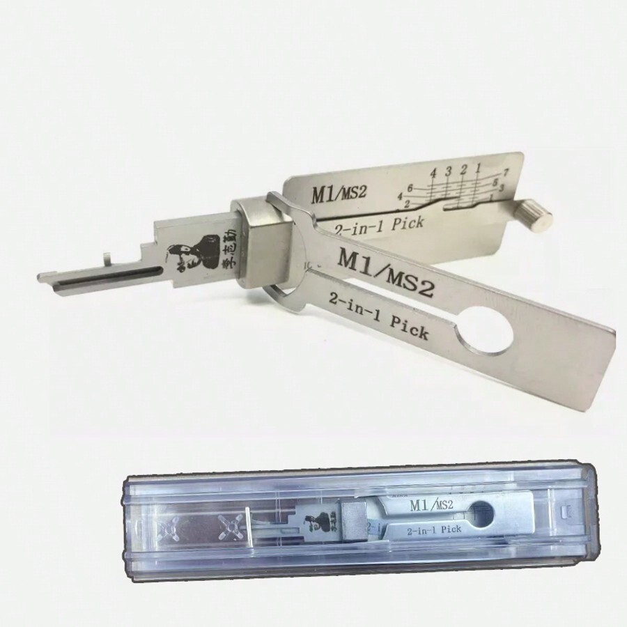 M1MS2 2 em 1 Lock Pick Tool Pick e Decoder Tool Set Open Door Lock ...