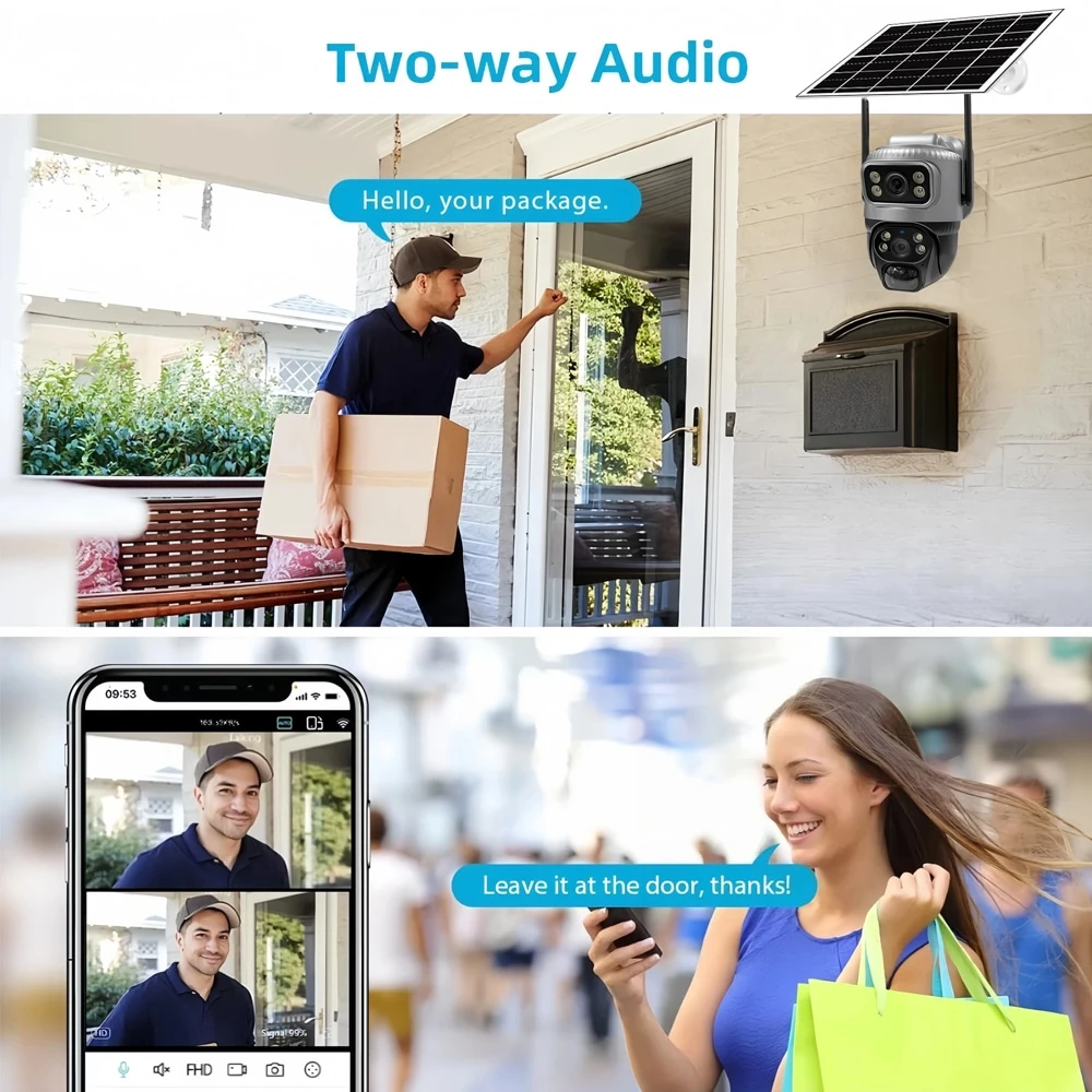 1 PC 8MP 1080P, 2.4GWIFI Outdoor Indoor Security Smart Home Wireless ...